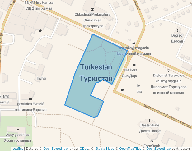 Центральный парк in Turkistan | Map and Routes