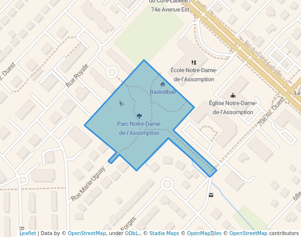 Parc Notre-Dame-de-l'Assomption in Blainville | Map and Routes