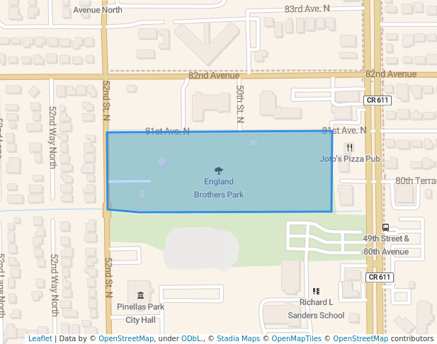 England Brothers Park in Pinellas Park | Map and Routes