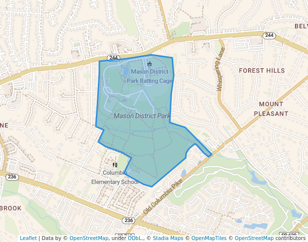 Mason District Park in Annandale | Map and Routes