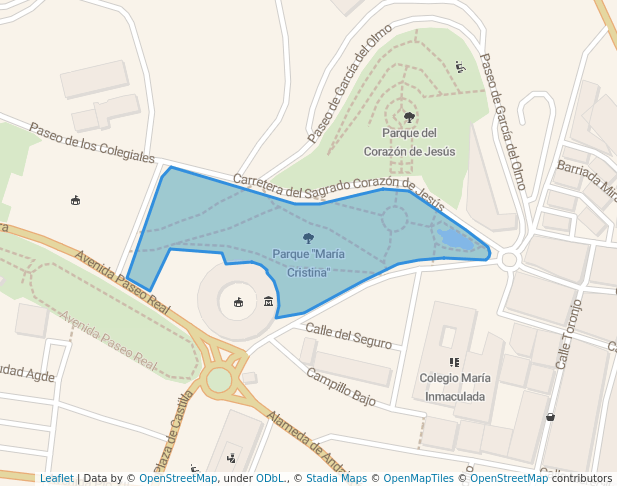 Parque "María Cristina" in Antequera | Map and Routes