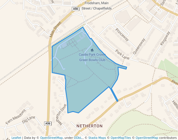 Castle Park in Frodsham | Map and Routes