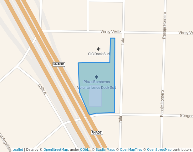 Plaza Bomberos Voluntarios de Dock Sud in Dock Sud | Map and Routes