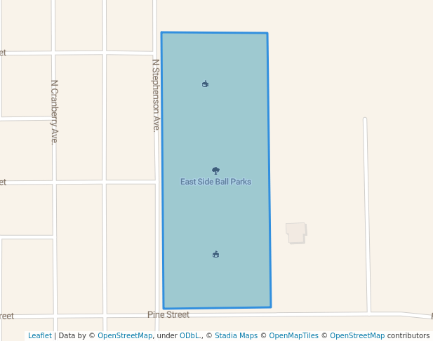 East Side Ball Parks in Peshtigo | Map and Routes