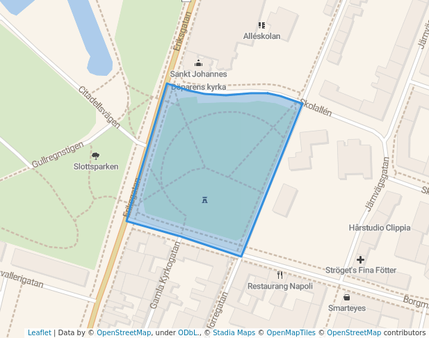 Stadsparken in Landskrona | Map and Routes