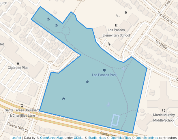 Los Paseos Park in San Jose | Map and Routes