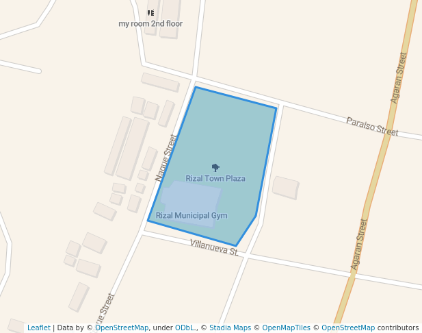 Rizal Town Plaza in Rizal | Map and Routes