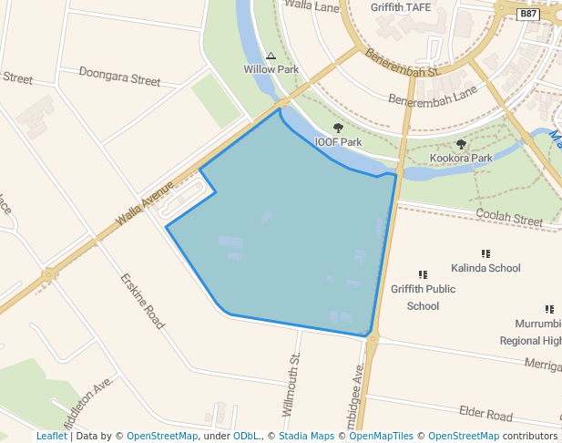 Griffith Showground in Griffith | Map and Routes