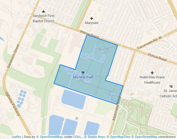 Mic Mac Park in Windsor | Map and Routes