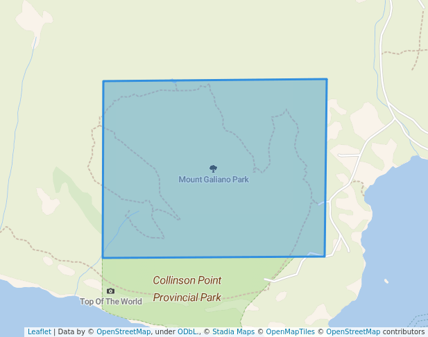 Mount Galiano Park in Mayne Island | Map and Routes