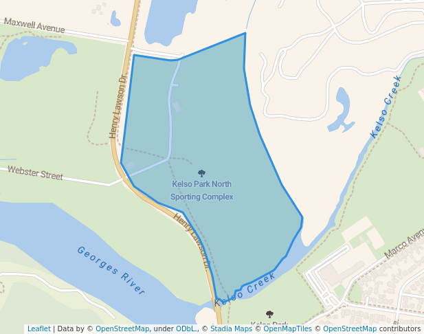 Kelso Park North Sporting Complex in Panania | Map and Routes