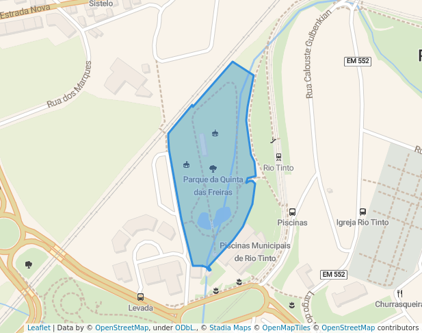 Parque da Quinta das Freiras in Rio Tinto | Map and Routes