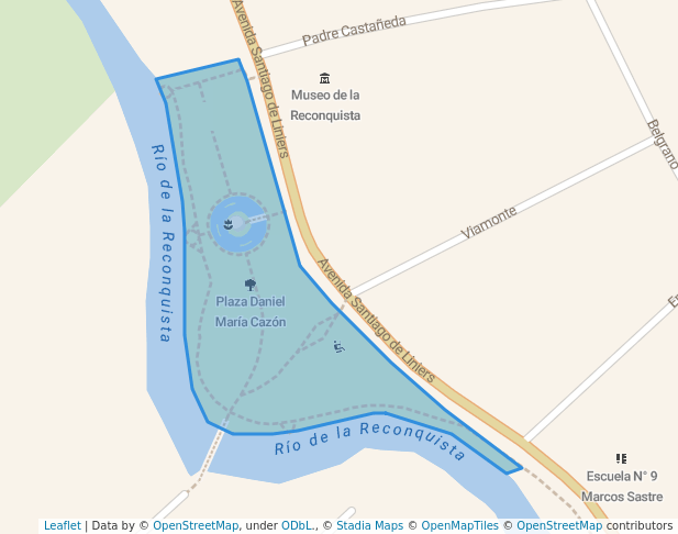 Plaza Daniel María Cazón in Tigre | Map and Routes
