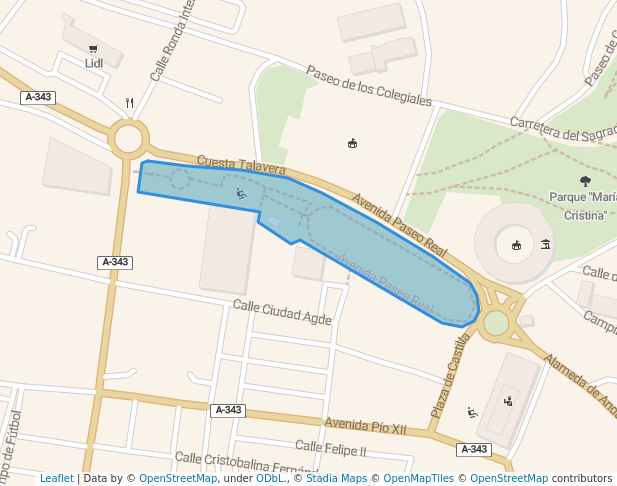 Parque del Paseo in Antequera | Map and Routes