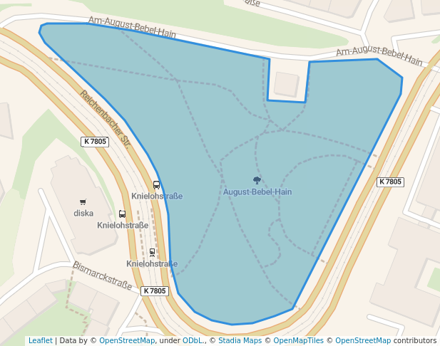 August-Bebel-Hain in Plauen | Map and Routes