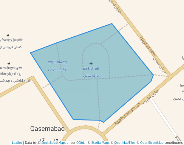 park shadi in Qasemabad | Map and Routes