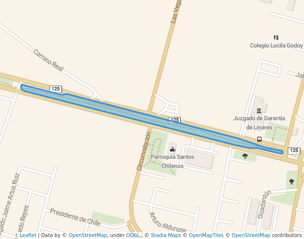 Parque Avenida Aníbal León Bustos in Linares | Map and Routes