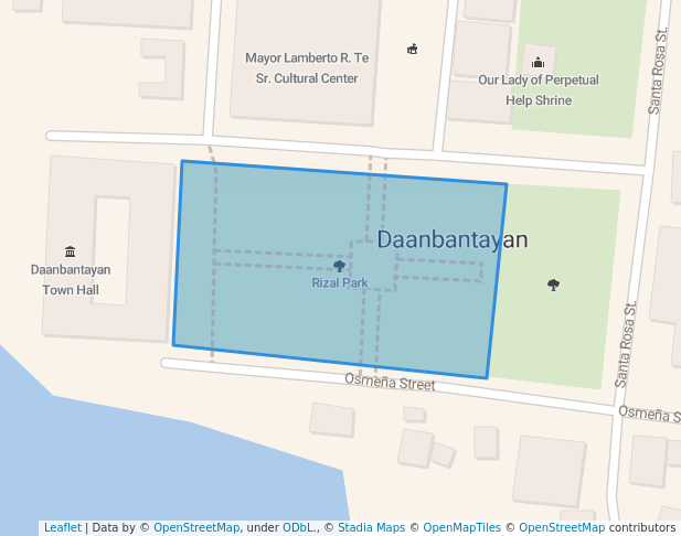 Rizal Park in Daanbantayan | Map and Routes