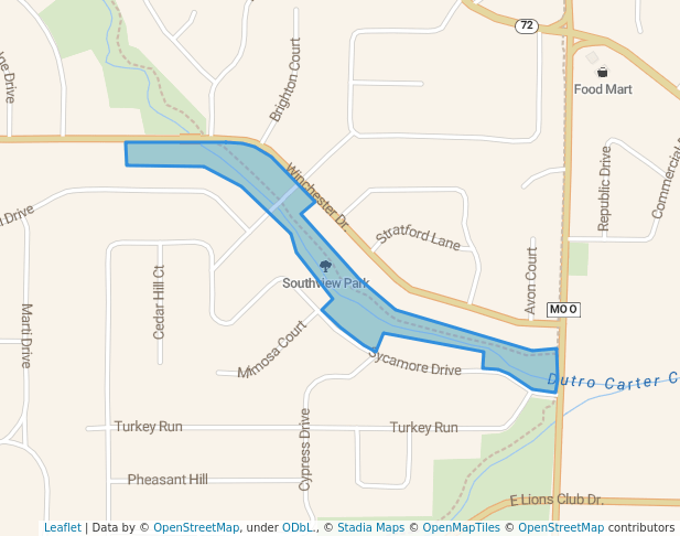 Southview Park in Rolla | Map and Routes