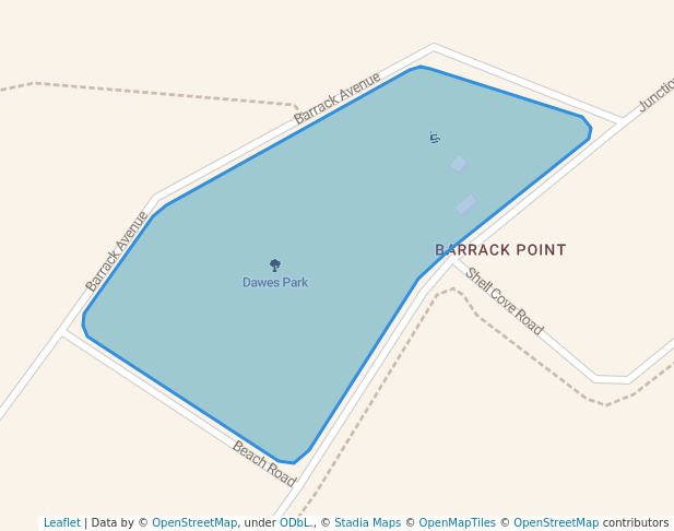 Dawes Park in Barrack Point | Map and Routes