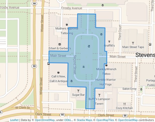 Mathias Mitchell Public Square in Stevens Point | Map and Routes