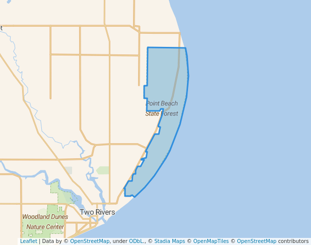 Point Beach State Forest in Two Rivers | Map and Routes