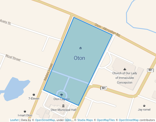 Oton Plaza in Oton | Map and Routes