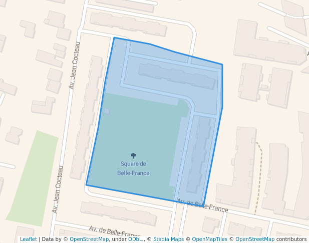 Square de Belle-France in Mérignac | Map and Routes
