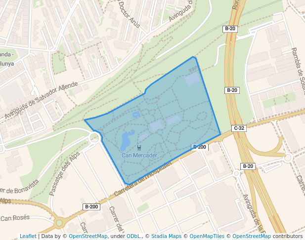 Parc de Can Mercader in Cornellà de Llobregat | Map and Routes