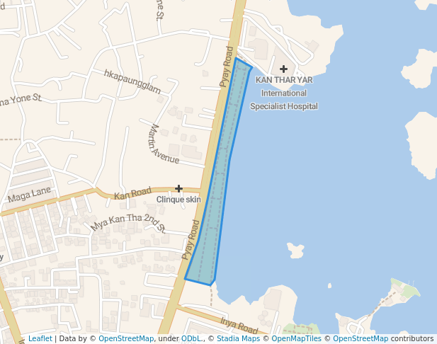 Inya Lake Pyay Road Bank in Yangon | Map and Routes