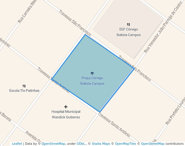 Praça Cônego Batista Campos in Barcarena | Map and Routes