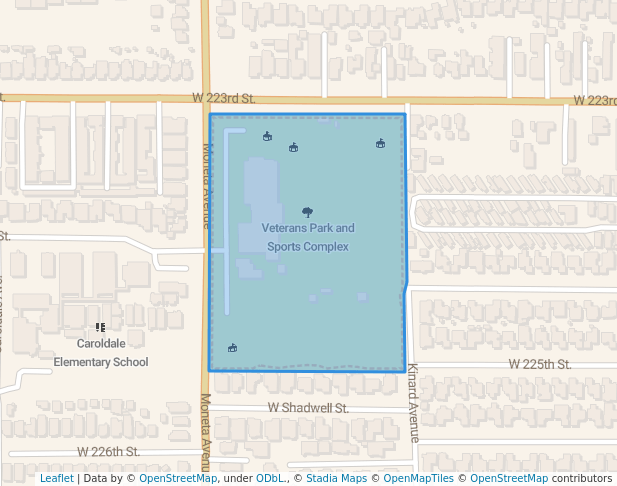 Veterans Park and Sports Complex in Carson | Map and Routes