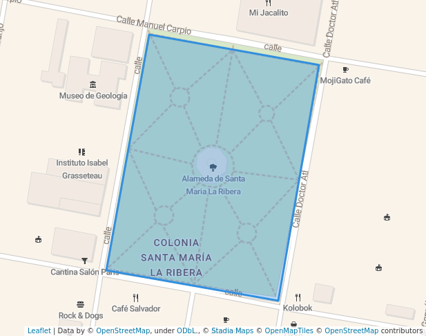 Alameda de Santa Maria La Ribera in Ciudad de México | Map and Routes