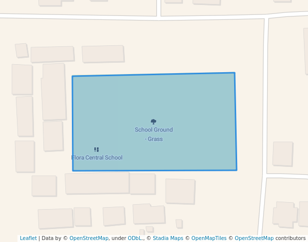 School Ground - Grass in Flora | Map and Routes