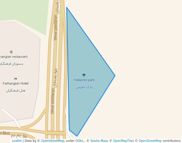 Halazoni park in Sanandaj | Map and Routes