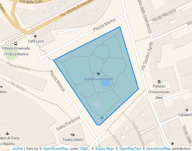 Giardino Garibaldi in Palermo | Map and Routes