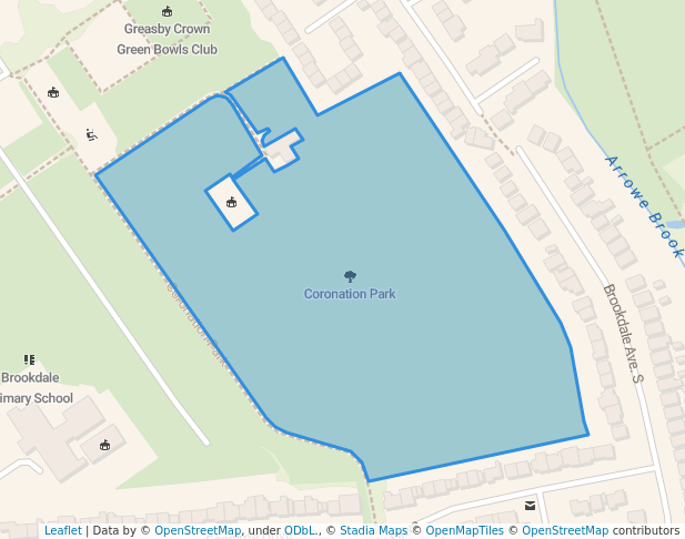 Coronation Park in Greasby | Map and Routes