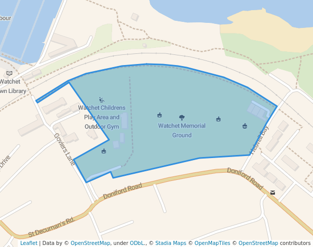 Watchet Memorial Ground in Watchet | Map and Routes