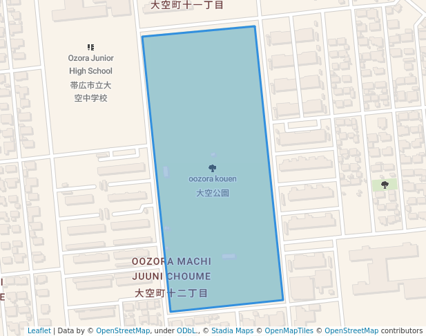 大空公園 in Obihiro | Map and Routes