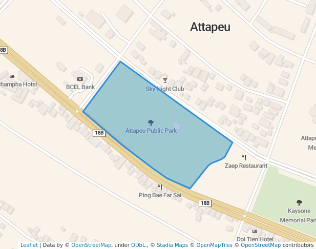 Attapeu Public Park in Attapu | Map and Routes