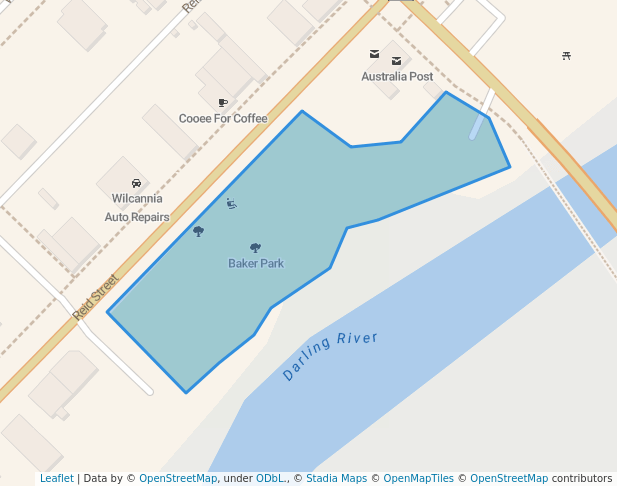 Baker Park in Wilcannia | Map and Routes