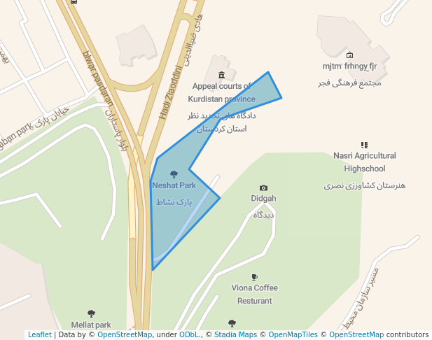 Neshat Park in Sanandaj | Map and Routes