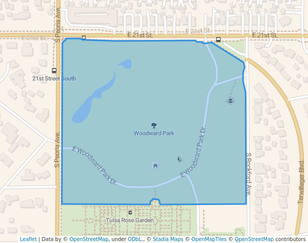 Woodward Park in Tulsa | Map and Routes