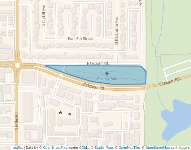 Osborn Park in Scottsdale | Map and Routes