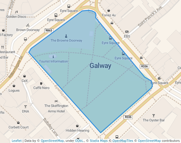 Eyre Square in Galway | Map and Routes