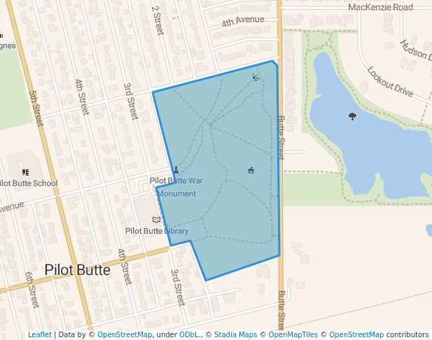 Inland Park in Pilot Butte | Map and Routes