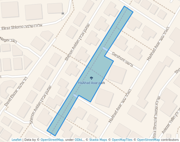 HaAhad Asar park in Holon | Map and Routes