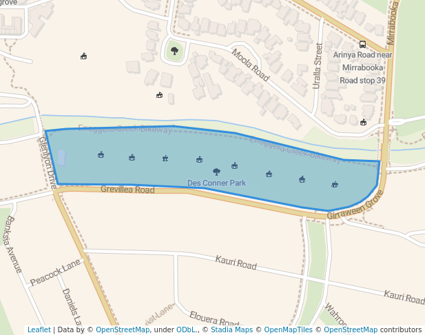 Des Conner Park in Ashgrove | Map and Routes