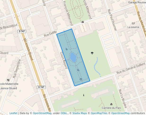 Square Bayard in La Roche-sur-Yon | Map and Routes