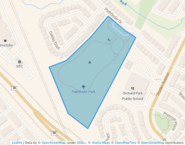 Pathfinder Park in Burlington | Map and Routes